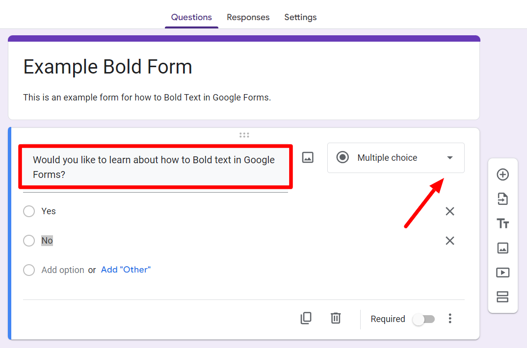 How to Bold Text in Google Forms Easily